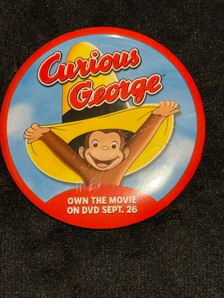 2006 Curious George Promotional DVD Release Pin Back Button 3” LOT OF 5 ...