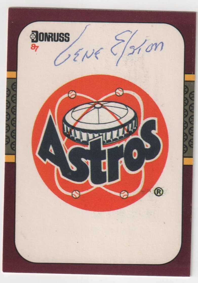 GENE ELSTON Signed 1987 Donruss Astros Card - Baseball Hall of Fame HOF ...