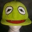 THE MUPPETS JIM HENSON KERMIT THE FROG SILLY FACE FUZZY GREEN FITTED ...