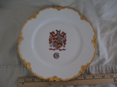 c1890s Fields Fiels Family Armorial Crest Coat of Arms Heraldic Limoges ...