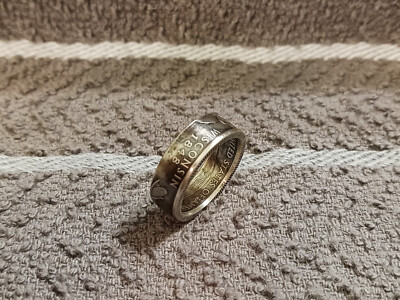 WISCONSIN State Proof Washington Quarters 90% Silver coin ring 7 1/2 ...