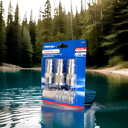 Merlin G-Style 1/2"4pc Steel Industrial Plug and Coupler Kit 300psi | eBay