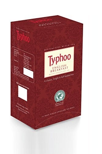 Typhoo Distinctive English Breakfast Black Tea Bags (25 Tea Bags) Free ...