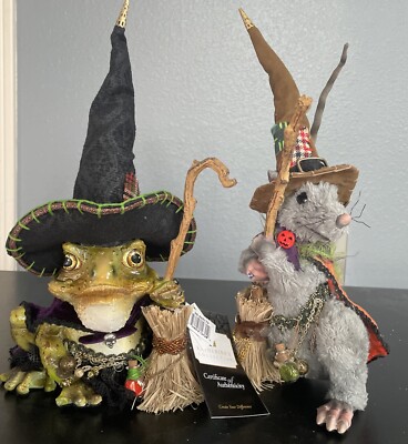 Katherine’s Collection Halloween Rat & Frog Witches—Set Of 2–New For ...