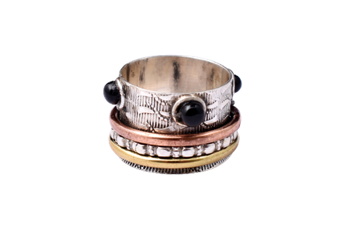 925 Argento Sterling Onice Nera Misura 2-14 Fascia Fede Nuziale Donna ...
