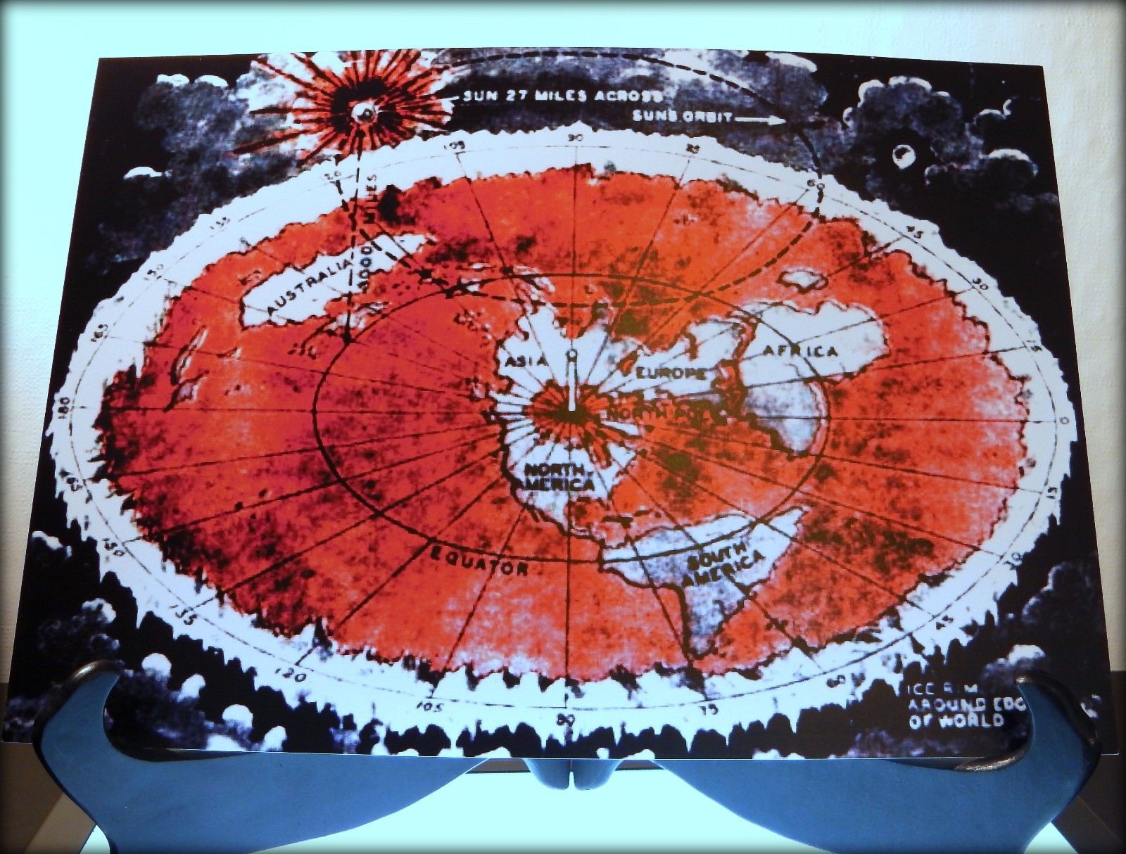 Flat Earth World Map (a3) Print - VOLIVA: ICE RIM AROUND EDGE OF WORLD ...