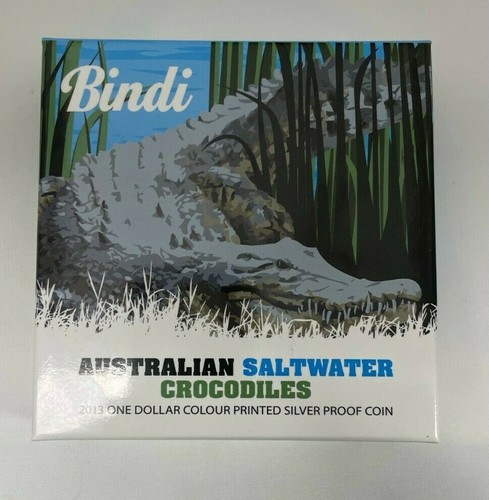 2013 Bindi Saltwater Crocodiles - $1 Coloured Silver Proof Coin - Low ...