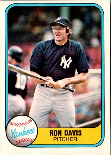 1981 Fleer Ron Davis #86 New York Yankees Baseball Card | eBay
