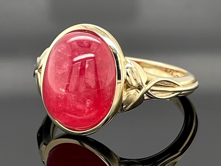RING GR.17 (CA.53) AUS 375/- GG MIT RUBY RHODONIT SOGNI D'ORO ...