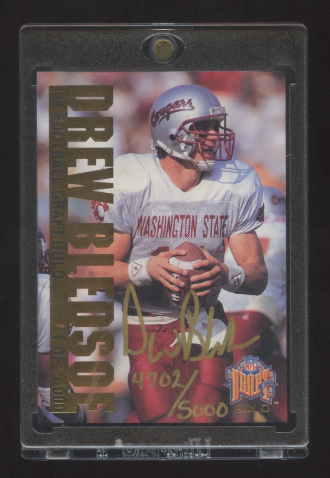 DREW BLEDSOE 1993 NFL DRAFT GOLD ROOKIE RC AUTOGRAPH #ED 4702/5000 ...