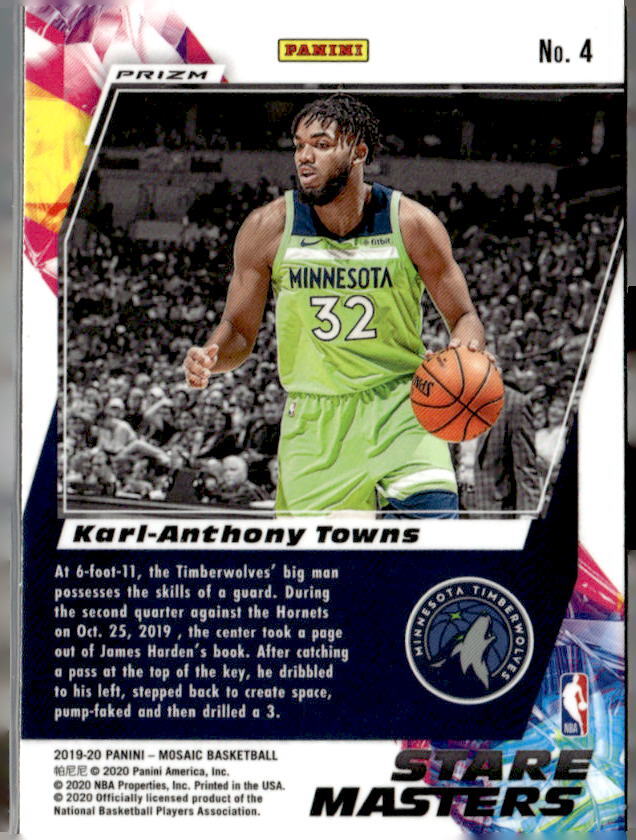 2019 Panini Silver Mosaic Stare Masters #4 Karl-Anthony Towns(F) | eBay