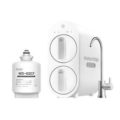Waterdrop G2P600 Reverse Osmosis System, 600 GPD RO with Free 1 Water ...