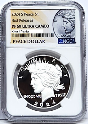 2024 Peace proof silver dollar ngc pf 69 uc first releases peace | eBay