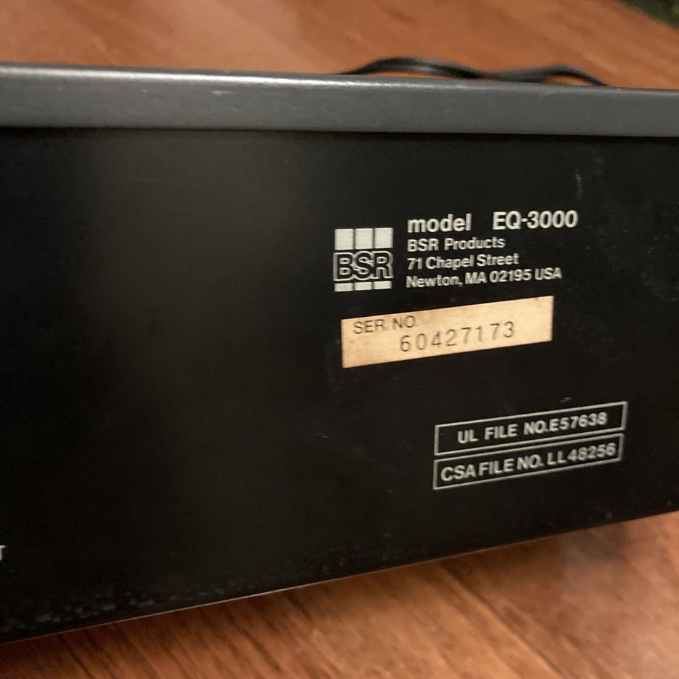 BSR Model EQ-3000 Stereo Frequency Equalizer Spectrum Analyzer Vintage ...