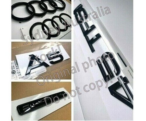 OEM Front + Rear Gloss Black Badges Set for AUDI A5 45TFSI Hatch ...
