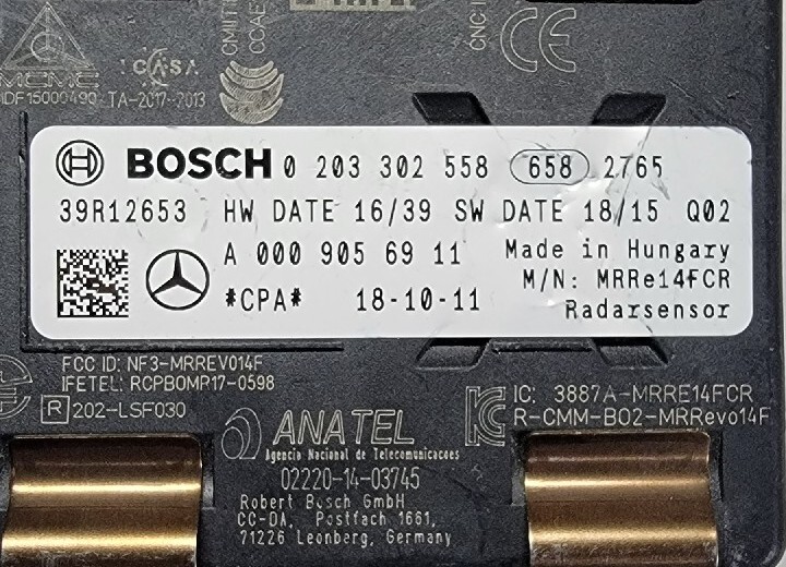 2017-2020 MERCEDES BENZ C300 C63 C43 DISTANCE RADAR SENSOR A0009056911 ...