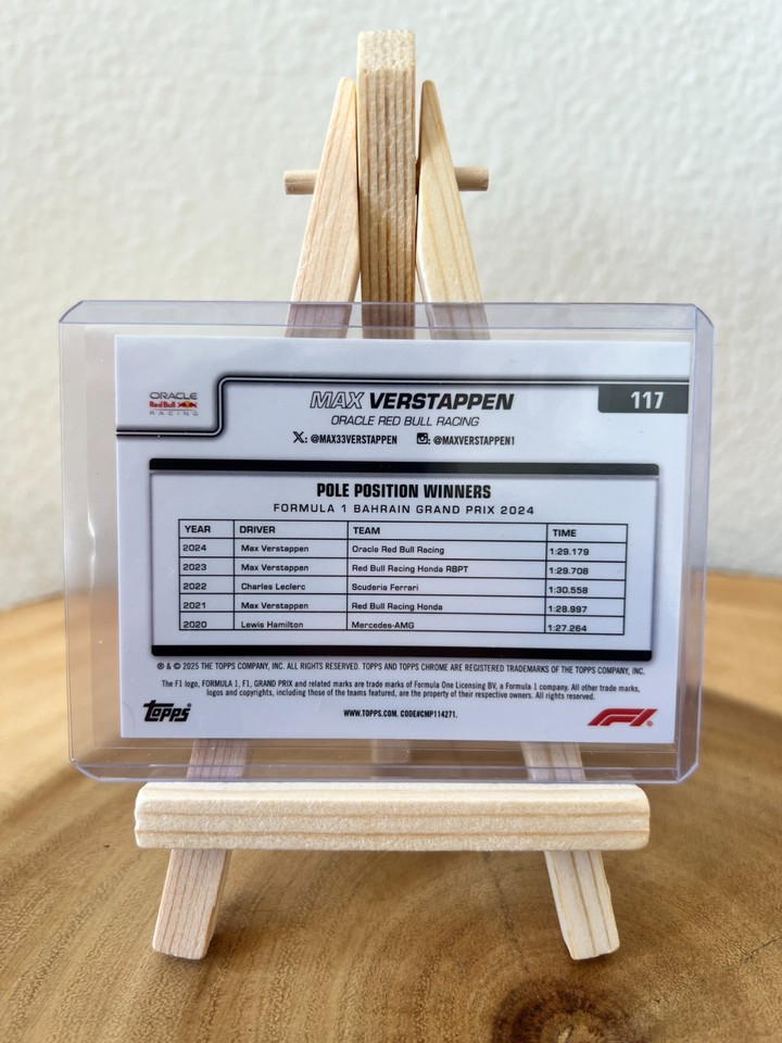 2025 Topps Chrome F1 Max Verstappen Pole Position Green RayWave 001 ...