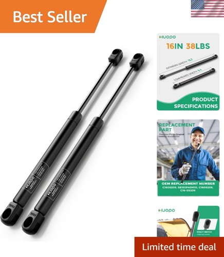 Easy-Install 16 Inch Gas Shocks (38Lbs) for Camper Shells - 2 Pack with ...