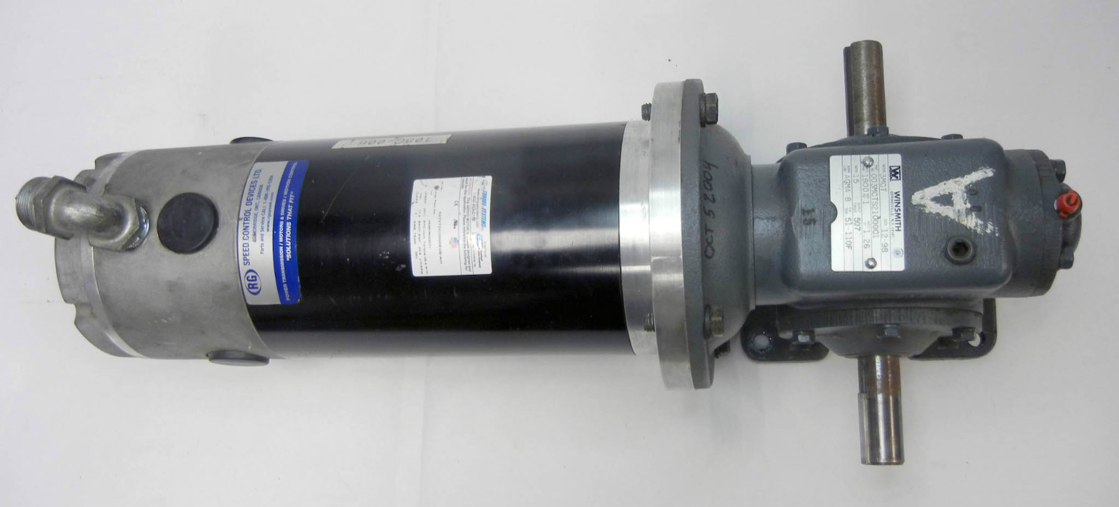 TORQUE SYSTEMS 3/4 HP 5370 DC SERVO MOTOR w/ WINSMITH 3MCT GEAR REDUCER ...