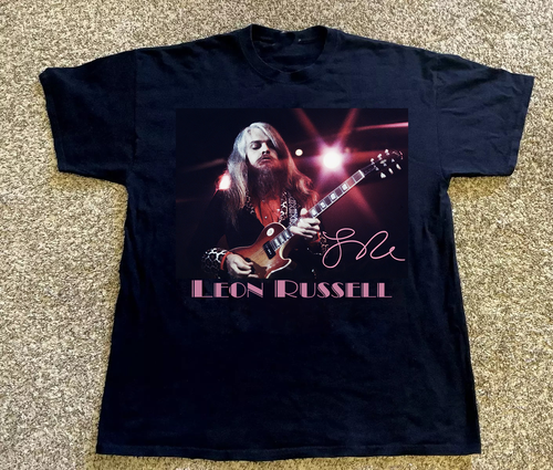 Leon Russell Signature Black Men Basic Unisex Cotton T Shirt CG2240 | eBay