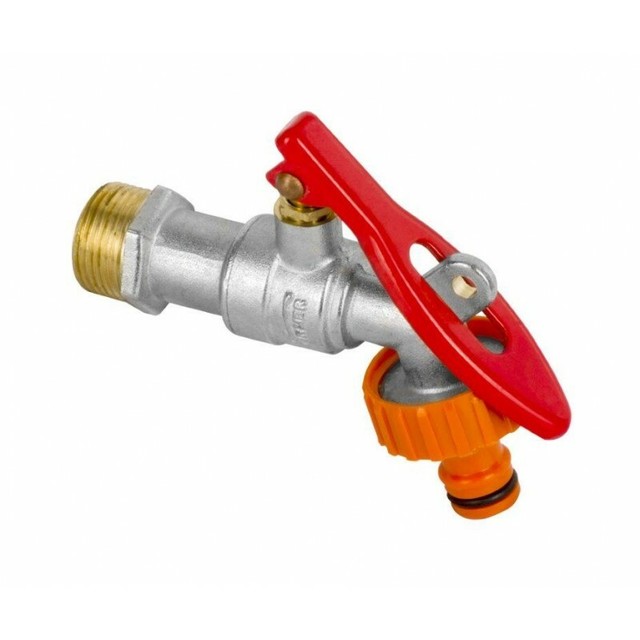1/2" Garden Lever BIP Tap Valve With Secure Lock and Hose Quick ...