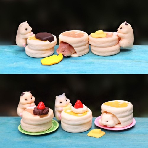 6PCS Resin Mini Eatting Dessert Hamster Figurines Miniature Animal ...