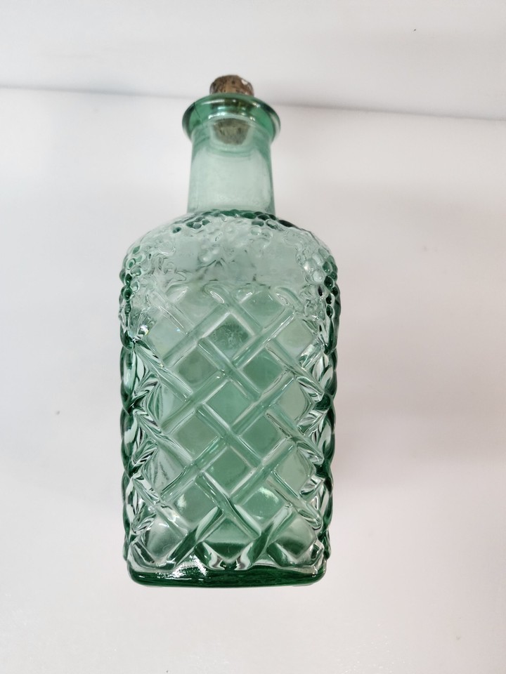 vintage libbey clear glass bottle basket weave pattern Canada 8” | eBay