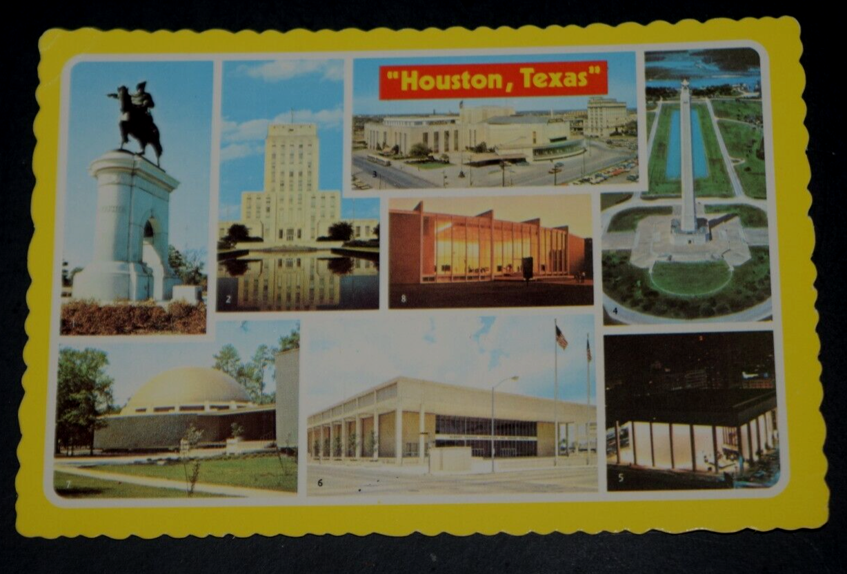 VINTAGE, TEXAS Postcard: "Houston Collage Bldgs. & Monuments," (4" x 6 ...