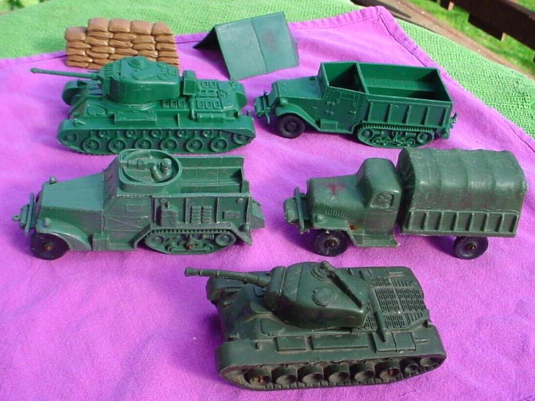 VINTAGE Lot Of 5 AUBURN 650 656 MARX TANKS HALF-TRACK TROOP CARRIER ...