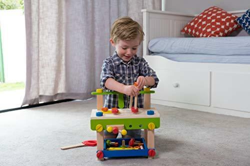 EverEarth Toddler Workbench With Tools 41 Pcs Wooden Building Set ...