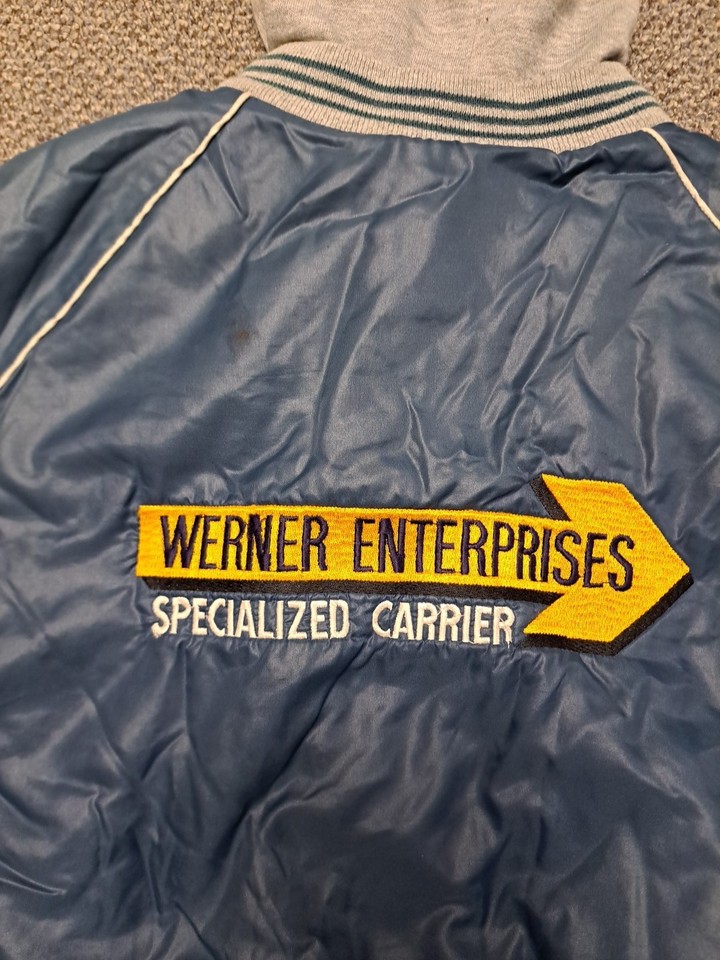Vintage Werner Enterprises Jacket Trucker Hooded Zip Up Specialized ...