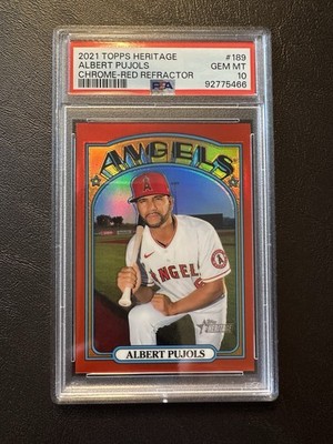 2021 Topps Heritage Albert Pujols #189 Chrome Red Refractor /372 Angels ...