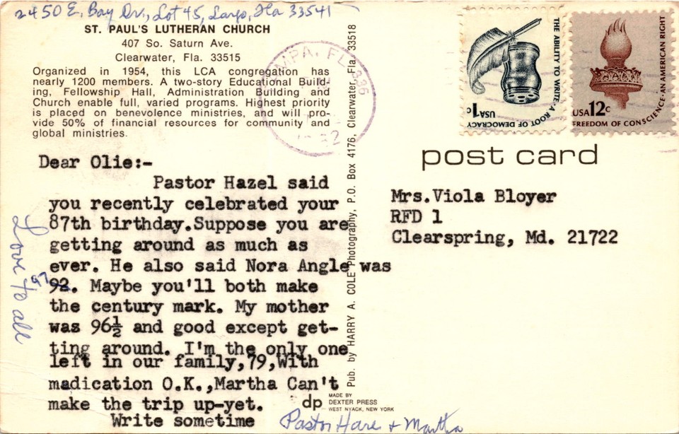 ST PAUL, LUTHER CHURCH, Pastor Hazel, Nora Angle, Viola B Postcard | eBay