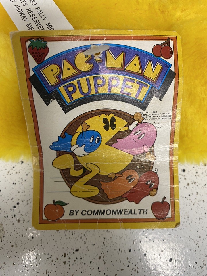 With Tags Vintage 1982 PAC-MAN Arcade Game Plush Hand Puppet ...