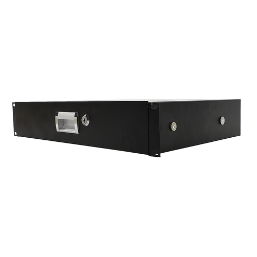 19" 2U Steel Plate DJ Drawer Equipment Cabinet with Keys Black | eBay