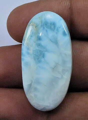 40 Cts. Natural Larimar Pectolite Oval Cabochon Nice Loose Gemstone ...