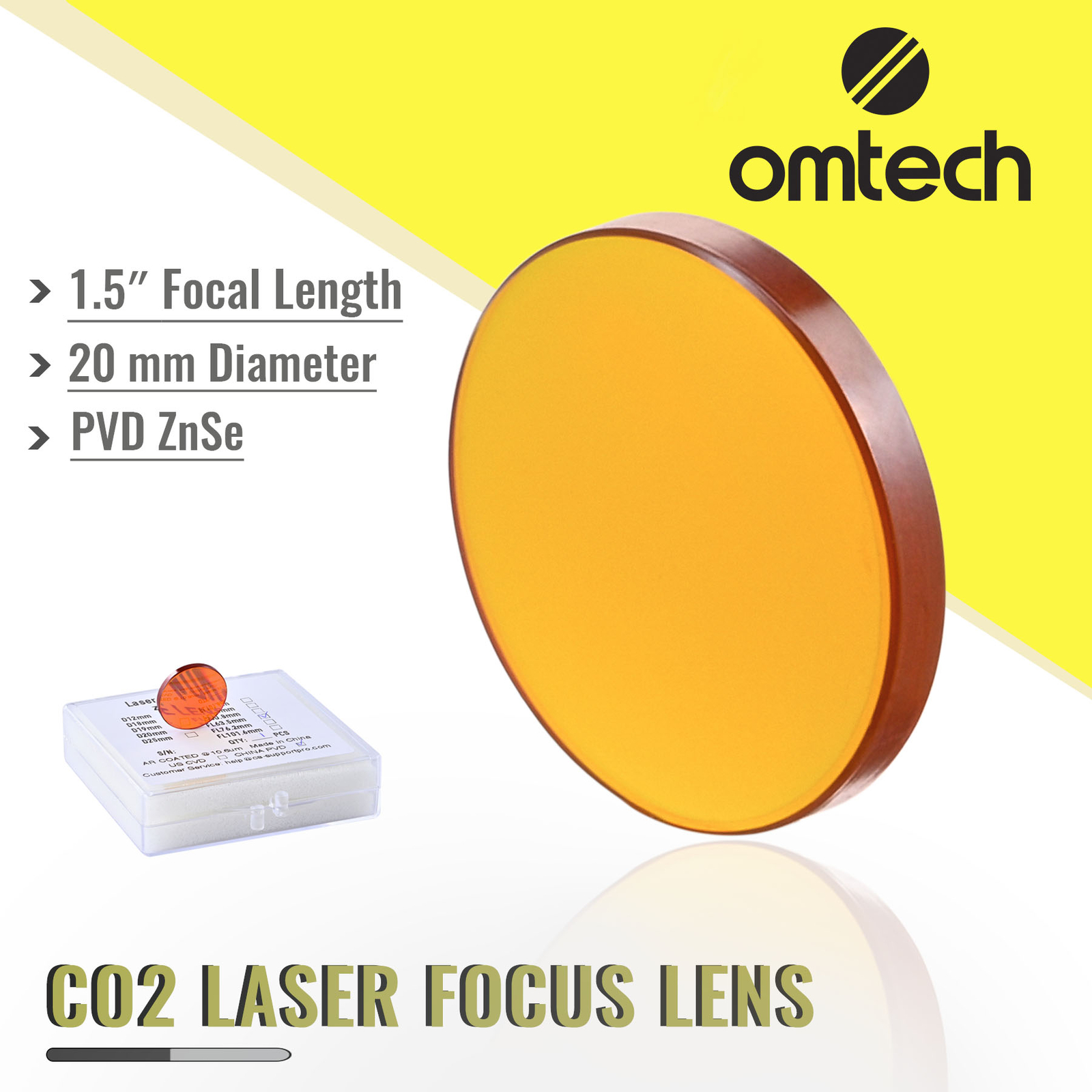 CO2 Laser Focus Lens PVD ZnSe Focal Lens Dia.18mm 20mm for Laser ...