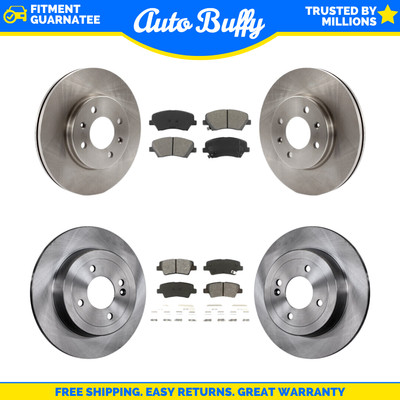 Front Rear Disc Brake Rotor And Semi-Metallic Pad Kit For Hyundai ...