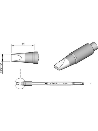 JBC 3.2mm Chisel Standard Cartridge Tip (C245911) | eBay