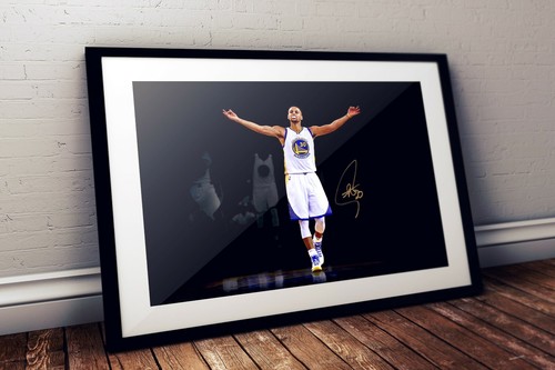 Stephen Curry Golden State NBA Autographed Poster Print. A3 A2 A1 Sizes ...