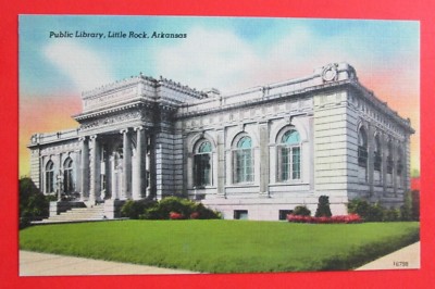 Public Library Little Rock AR Unposted Colourpicture Linen Postcard | eBay