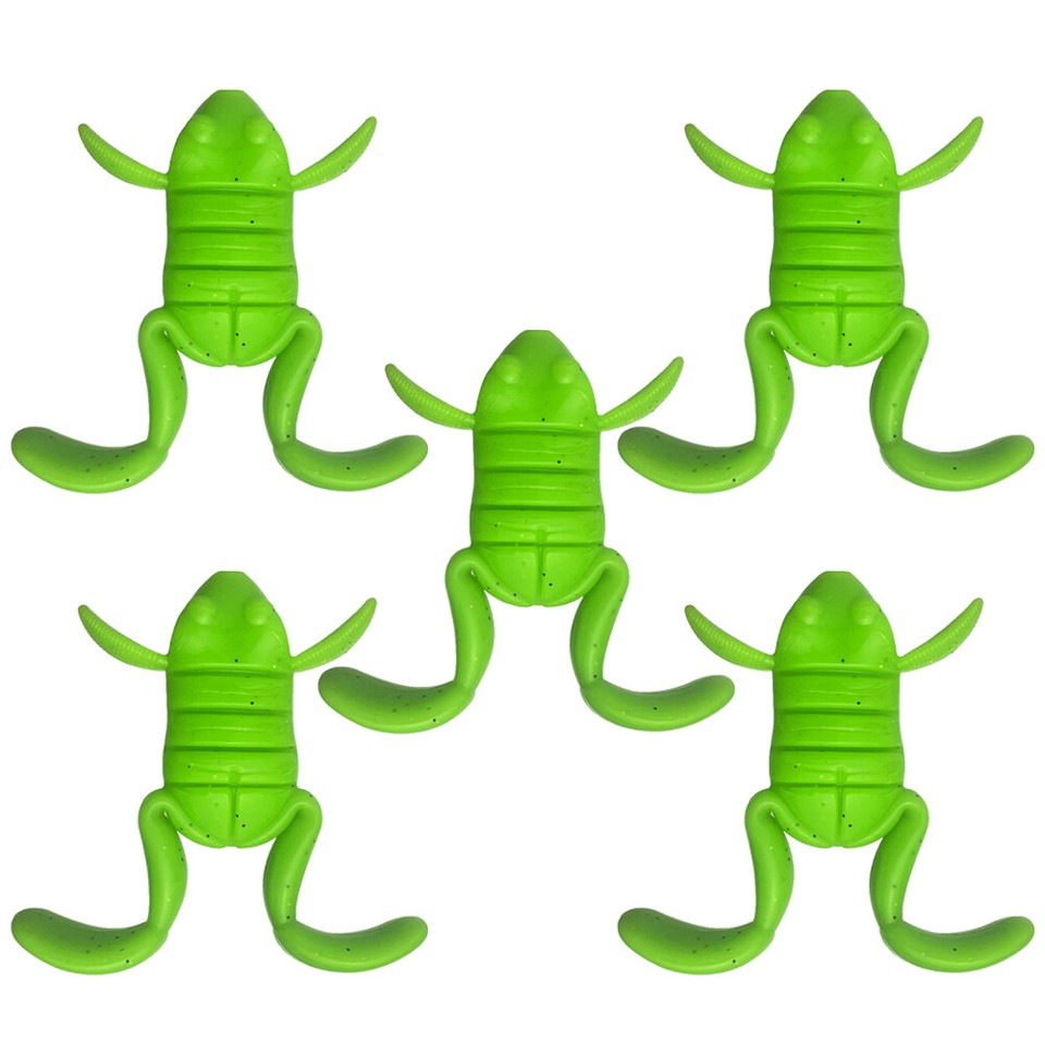 5Pcs Frog Soft Bait 10g Kick-Legged Frog Bait for Bass Fishing (Yellow ...