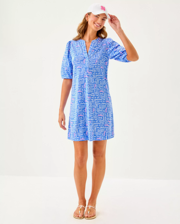 NWT Lilly Pulitzer Colson Dress Color: Sunwashed Blue Seacrets , Choose ...