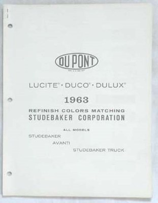 1963 STUDEBAKER DUPONT COLOR PAINT CHIP CHART ALL MODELS ORIGINAL | eBay
