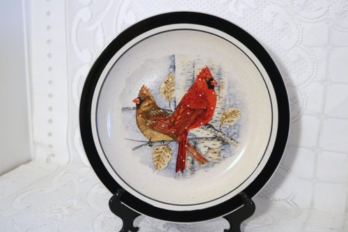 FOLK CRAFT SCOTTY Z CARDINAL CHINA STONEWARE 11"d Dinner Plates Set of ...