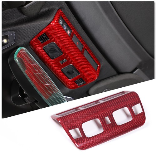 Red Carbon Fiber Car Roof Reading Light Frame Cover Trim For Corvette ...