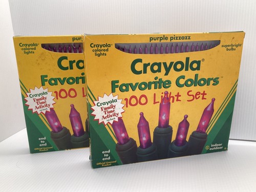 2 Vintage Crayola Favorite Colors PURPLE PIZZAZZ 100 Light String Sets ...