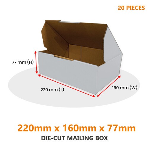 20x Die Cut Mailing Boxes 220 x 160 x 77mm Box For BX1/Small Box ...