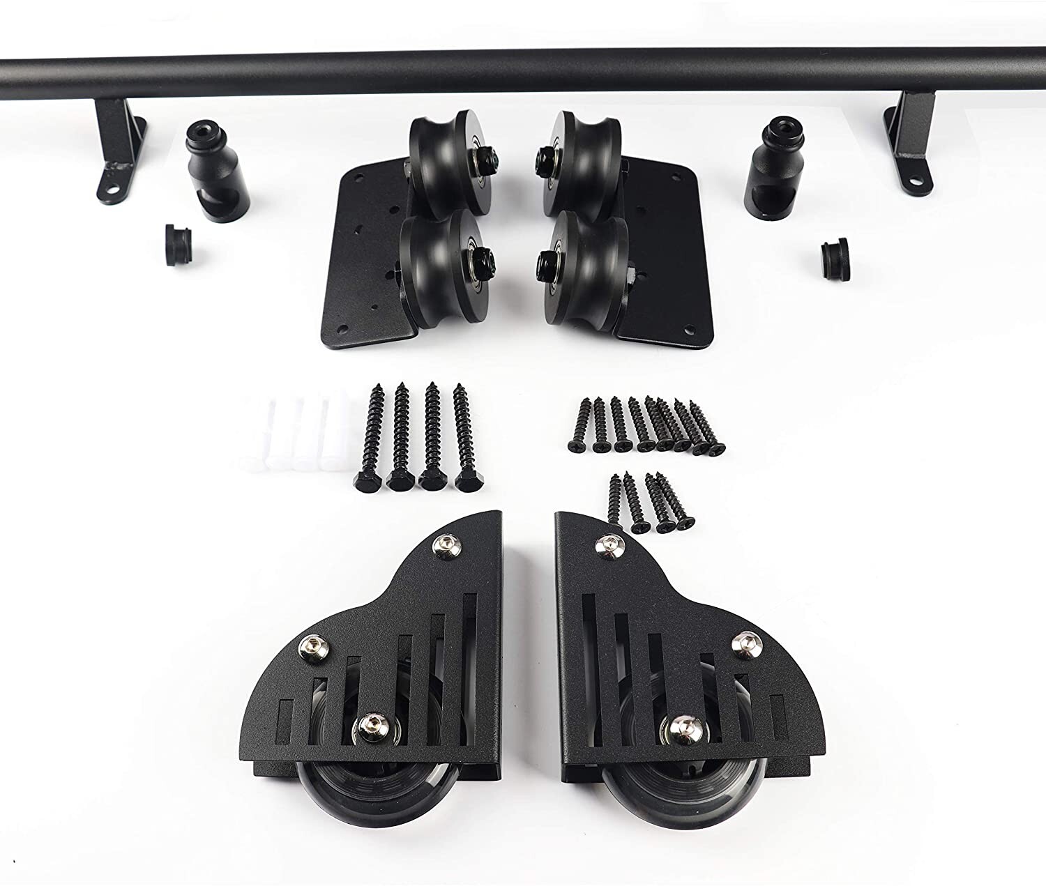 10FT DIY Oak Ladder with Metal Joint Black 3.3FT Sliding Track and ...