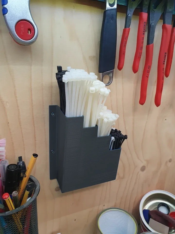 Large Black Cable Tie Holder Zip Tie Storage Rack Wall Mount Organizer ...
